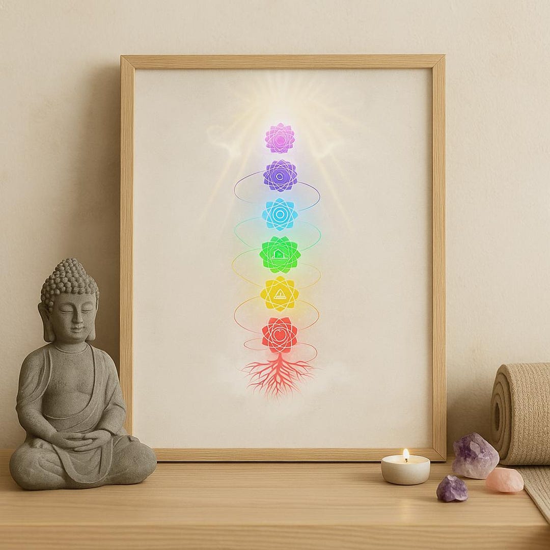 Chakra Wall Art: 7 Chakra Alignment PNG for Meditation (digital ...