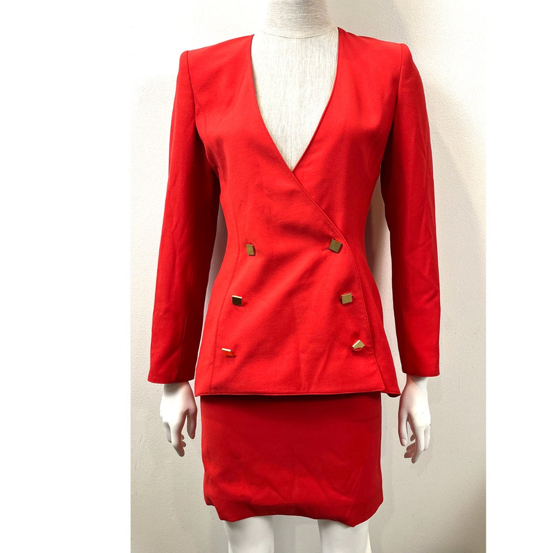 1980's Vintage CLAUDE MONTANA Red Vamp Punk Rock Suit 2 - Etsy