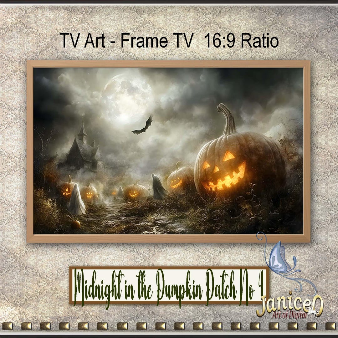 Midnight in the Pumpkin Patch No 4, Spooky Jack O Lanterns, Haunted ...