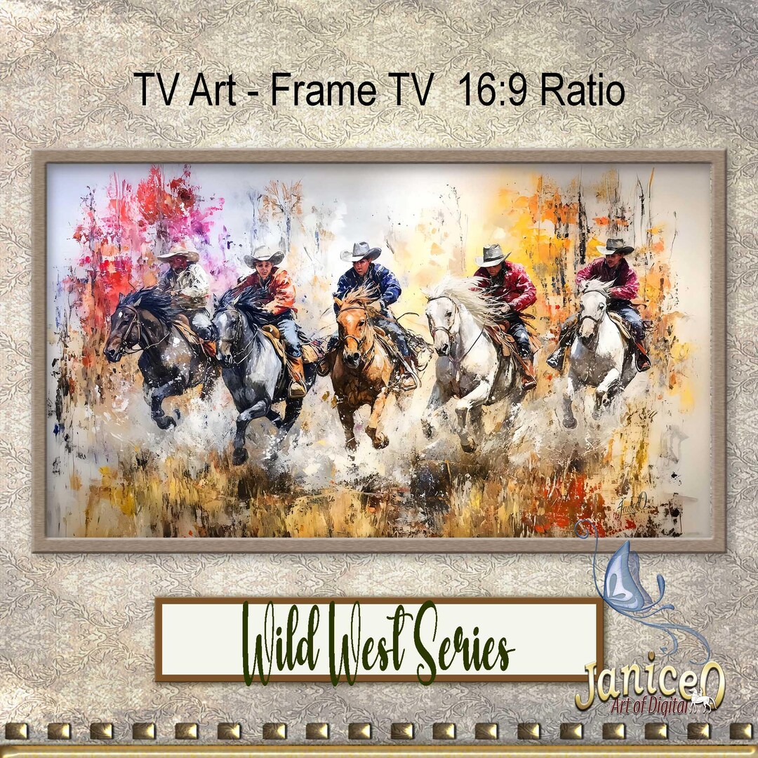 The Outlaws - Wild West Series Smart TV Art | Rustic Western Decor ...