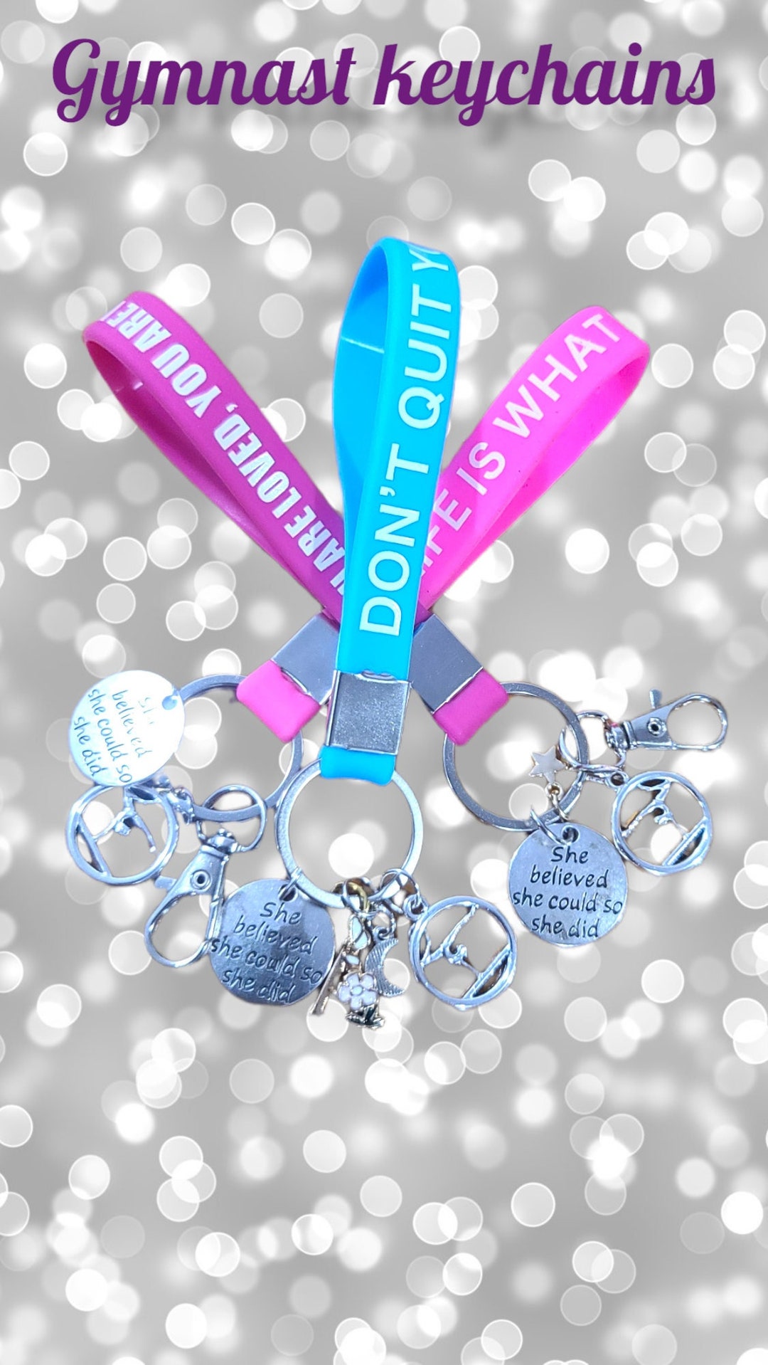 Gymnastics, Keychain, Gymnast Sports Keychain, Backpack Keychain ...