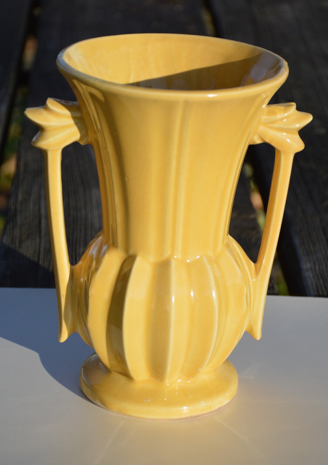 Mccoy Large Yellow Vase 1930's - Etsy