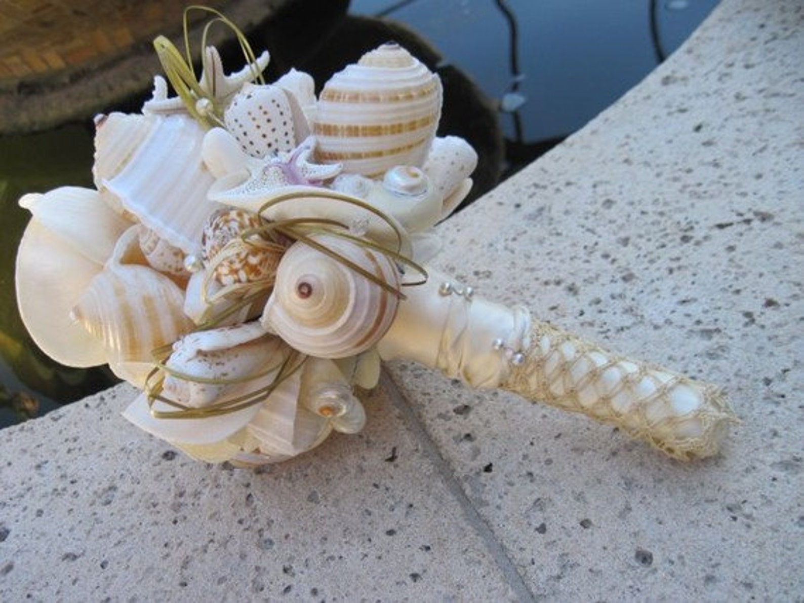 Shell Wedding Bouquet - Beach Wedding- Natural Seashell Bouquet ...