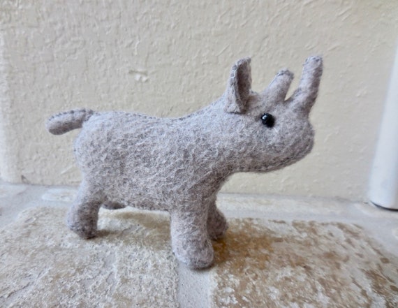 Gray Felt Rhino Stuffed Felt Animal Rhinoceros Rhino Soft - Etsy