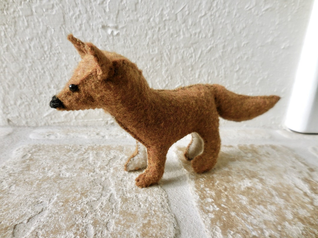 Small Felt Fox, Red Fox Soft Sculpture, Soft Toy Felt Stuffed Woodland ...