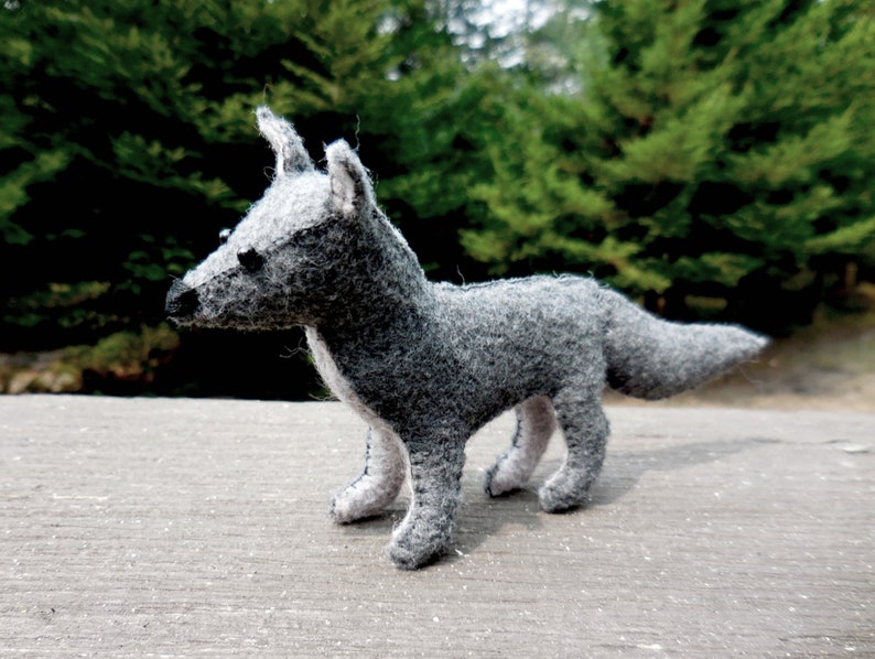 Small Gray Fox Soft Toy Fox Felt Stuffed Woodland Animal | Etsy