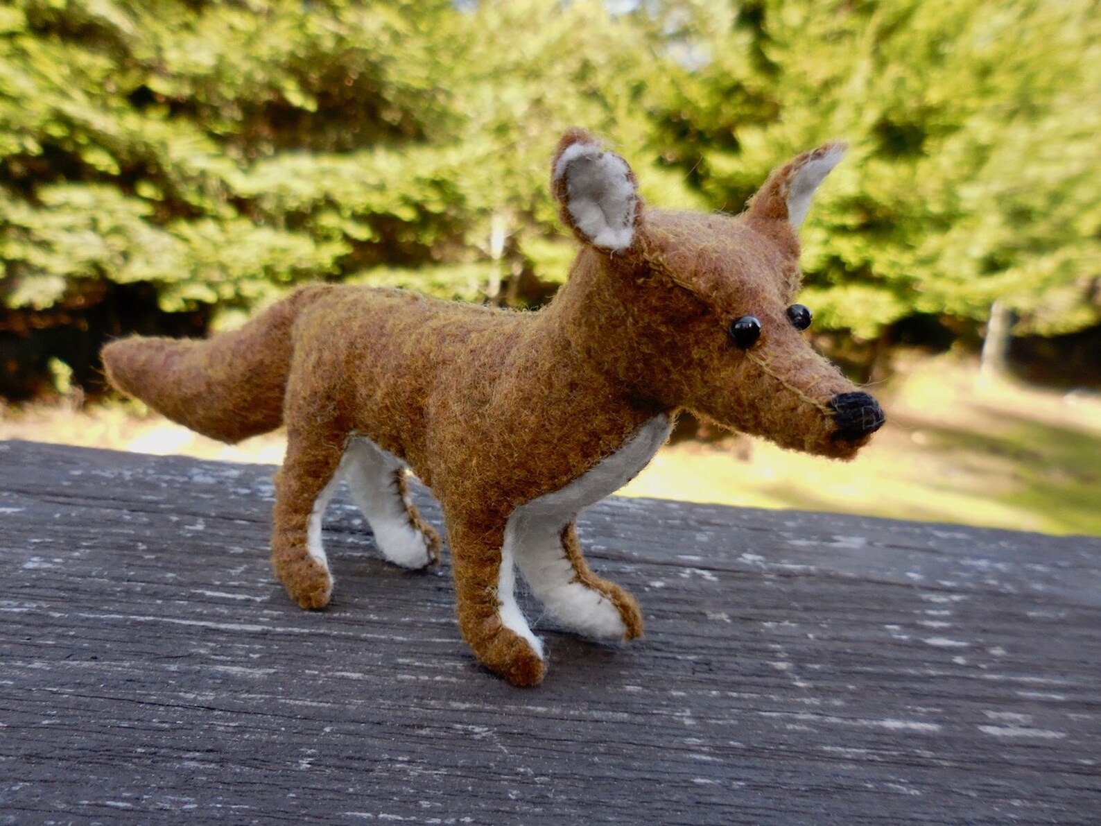 Small felt fox red fox soft sculpture soft toy felt stuffed | Etsy