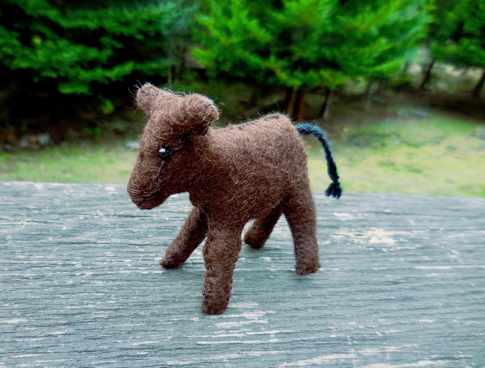 Felt Stuffed Calf for Your Country Decor Brown Cow Baby Soft - Etsy