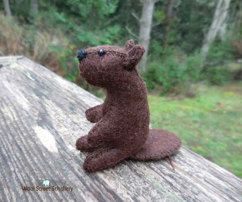 Small stuffed beaver handmade felt soft toy felt woodland | Etsy