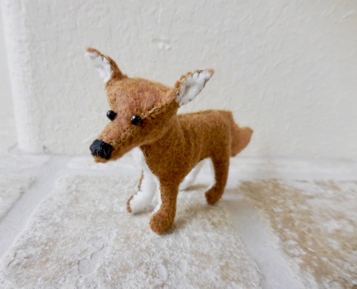 Small felt fox red fox soft sculpture soft toy felt stuffed | Etsy