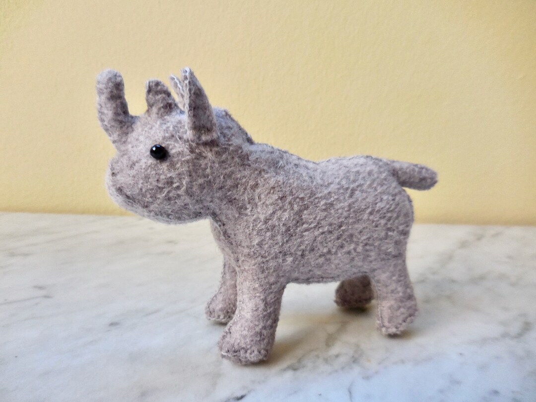 Gray Felt Rhino Stuffed Felt Animal Rhinoceros Rhino Soft - Etsy