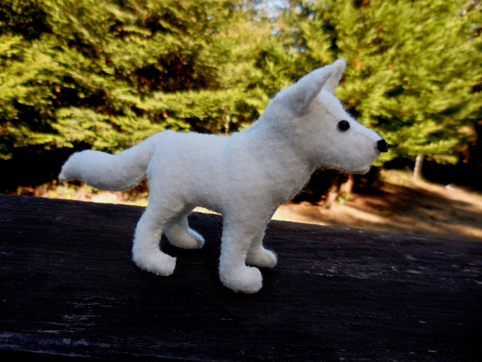 White Felt Wolf Arctic or Polar Wolf Small Wolf Soft Toy - Etsy