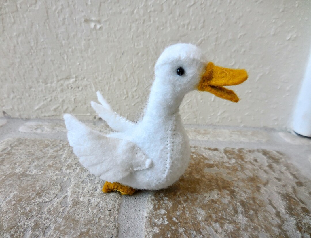 Small White Goose, Felt Snow Goose, Goose Soft Toy, Stuffed Felt Animal ...