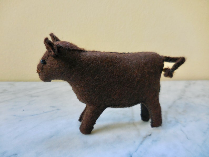 Brown Cow Stuffed Animal Felt Soft Toy Country Decor Farm - Etsy
