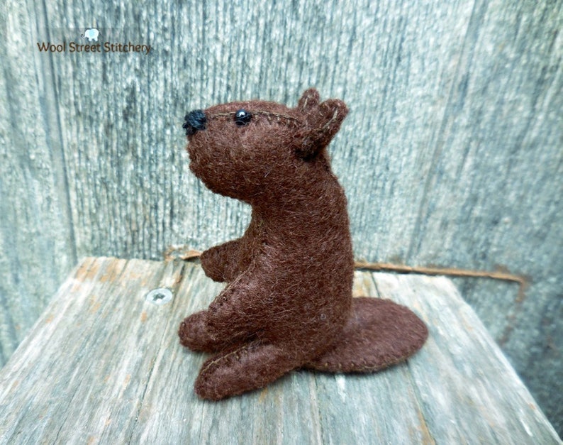 Small stuffed beaver handmade felt soft toy felt woodland | Etsy
