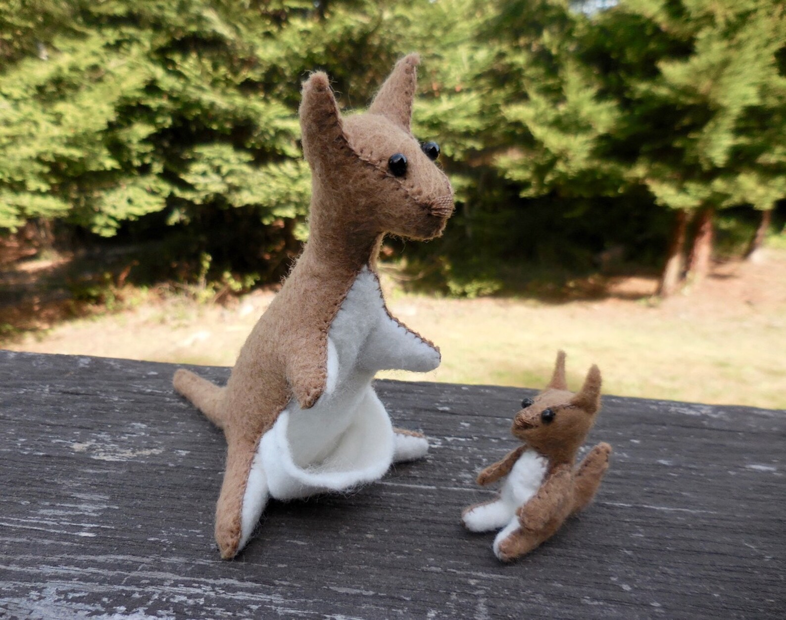Felt kangaroo mother and baby joey stuffed kangaroo | Etsy