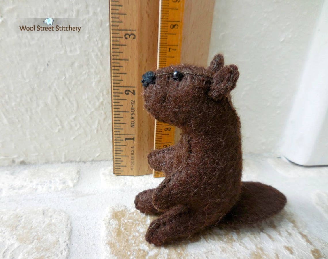 Small stuffed beaver handmade felt soft toy felt woodland | Etsy