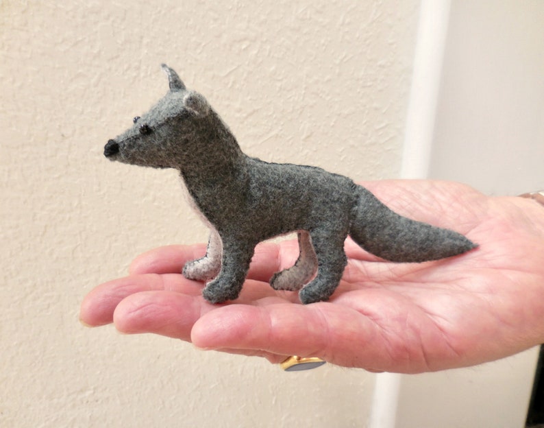 Small Gray Fox Soft Toy Fox Felt Stuffed Woodland Animal | Etsy