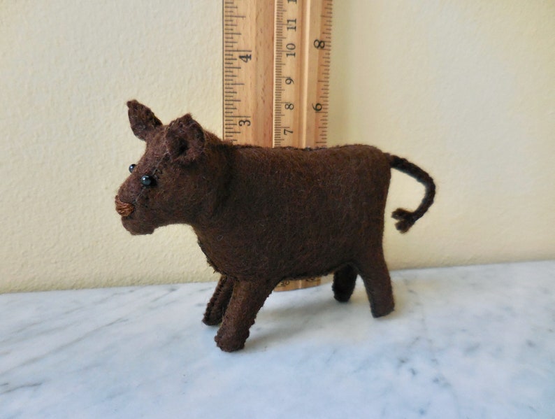 Brown Cow Stuffed Animal Felt Soft Toy Country Decor Farm - Etsy