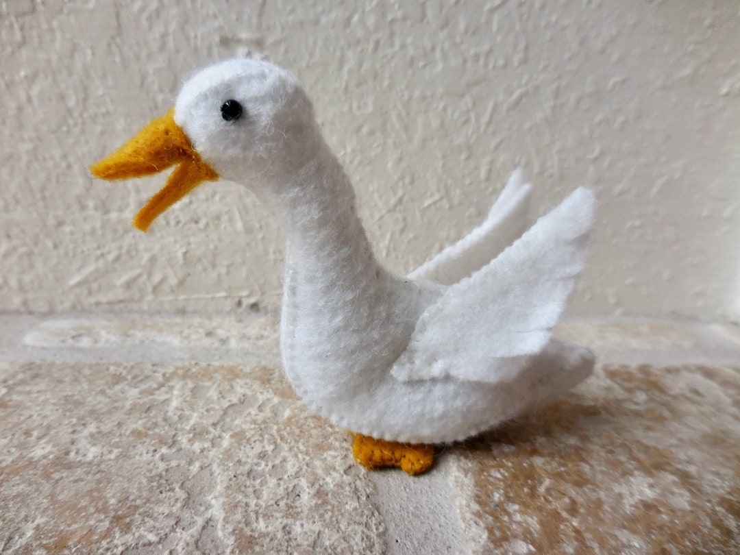 Small White Goose, Felt Snow Goose, Goose Soft Toy, Stuffed Felt Animal ...