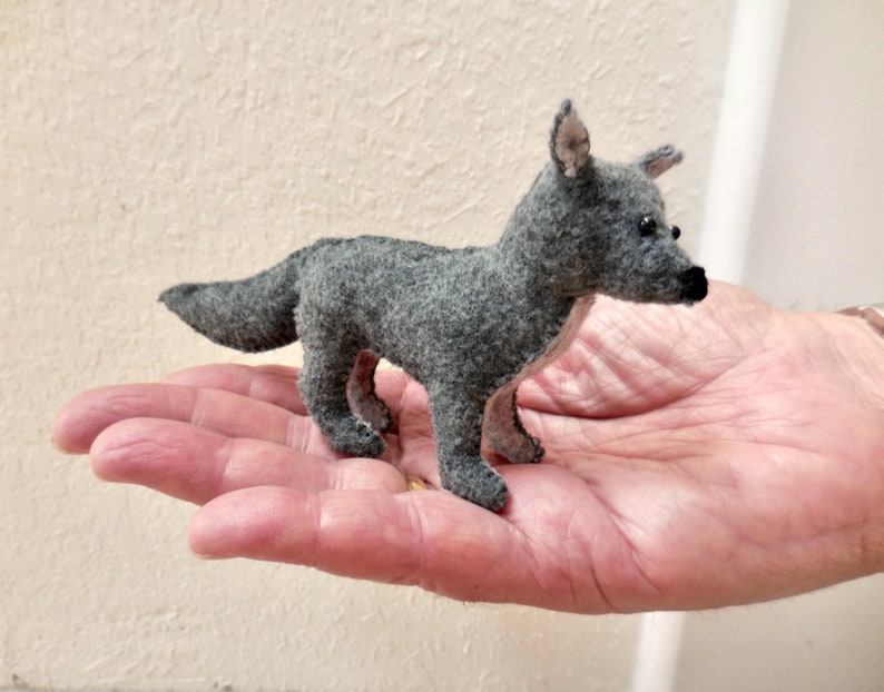 Small Gray Fox Soft Toy Fox Felt Stuffed Woodland Animal | Etsy