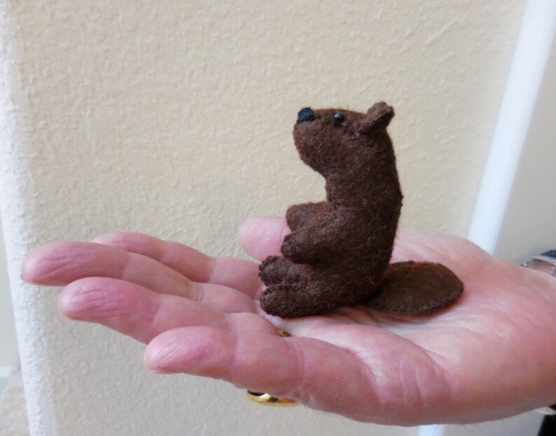 Small stuffed beaver handmade felt soft toy felt woodland | Etsy