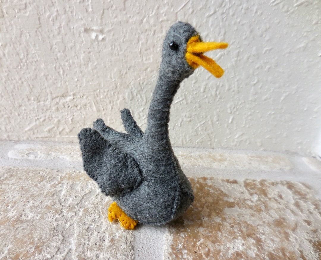 Small Felt Goose, Gray Goose, Country Decor, Felt Stuffed Animal - Etsy