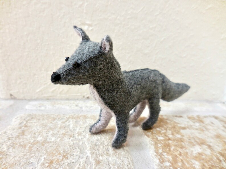 Small Gray Fox Soft Toy Fox Felt Stuffed Woodland Animal | Etsy