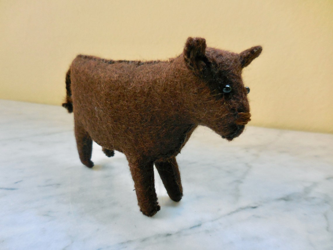 Brown Cow Stuffed Animal Felt Soft Toy Country Decor Farm - Etsy