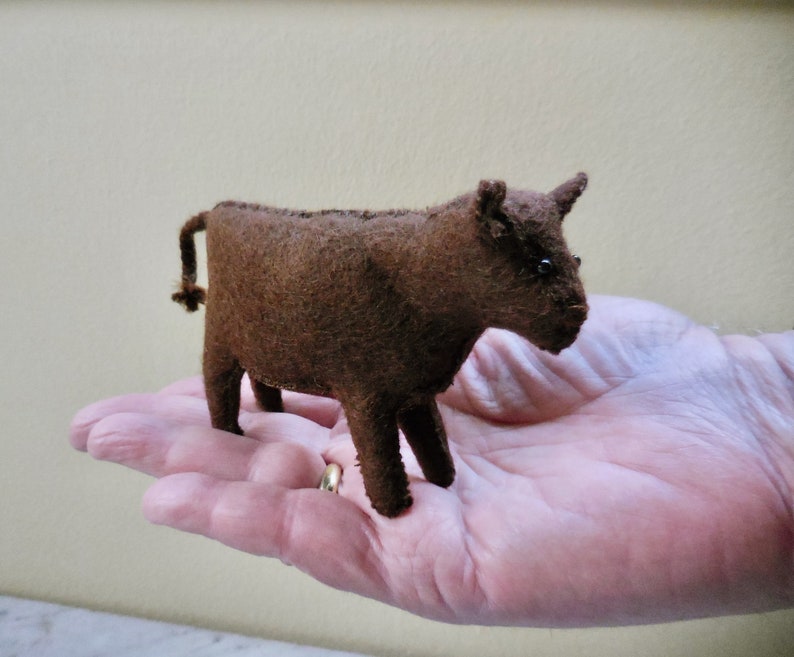 Brown Cow Stuffed Animal Felt Soft Toy Country Decor Farm - Etsy
