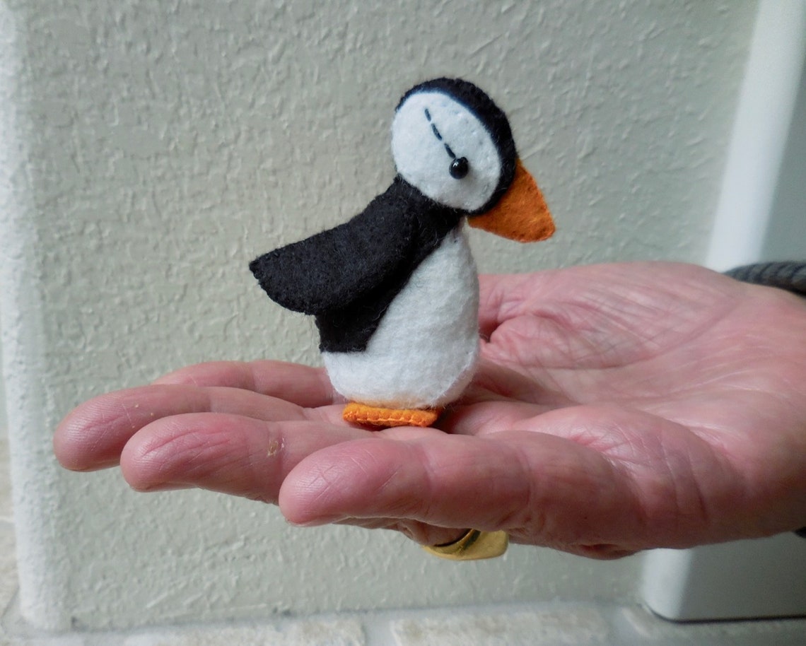 Small Felt Puffin Soft Toy Gift Animal Handmade Sea Bird | Etsy