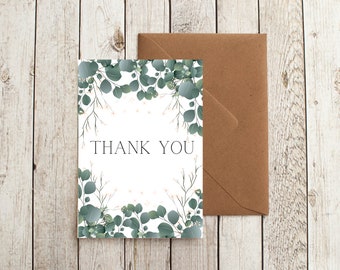 Thank You Card - Eucalyptus - Etsy