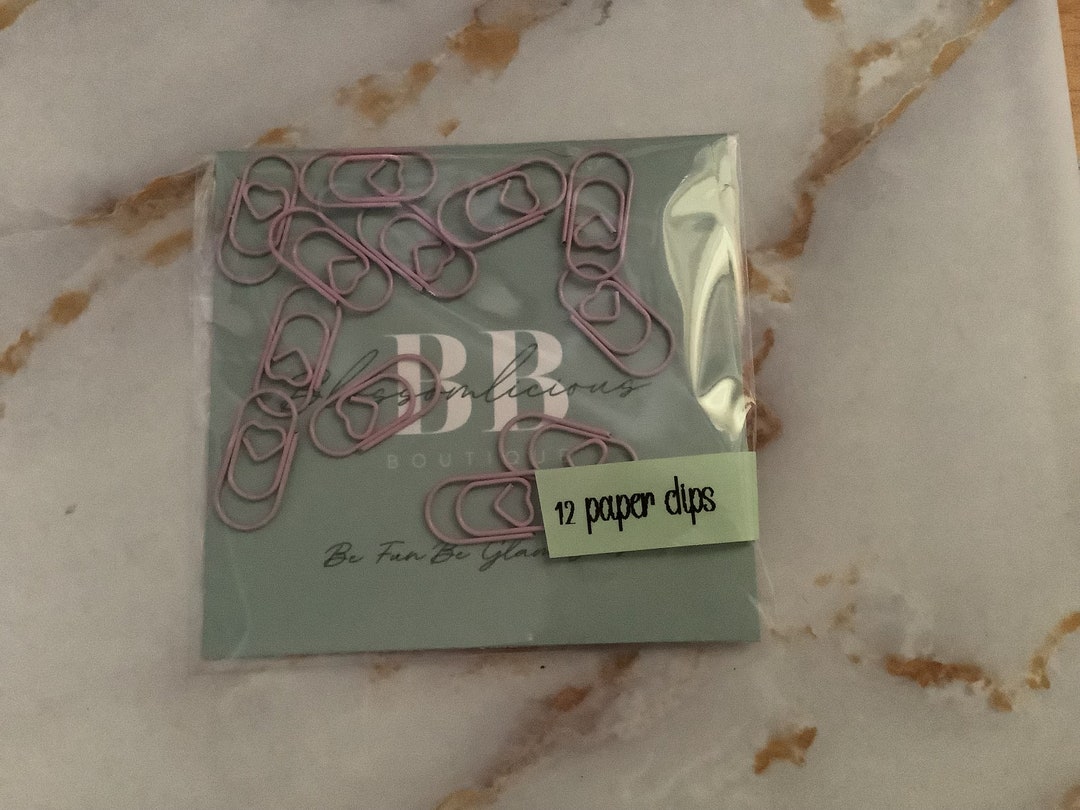 Purple Mini Heart Pastel Paper Clips, Mini Paper Clips, Planner Clips ...