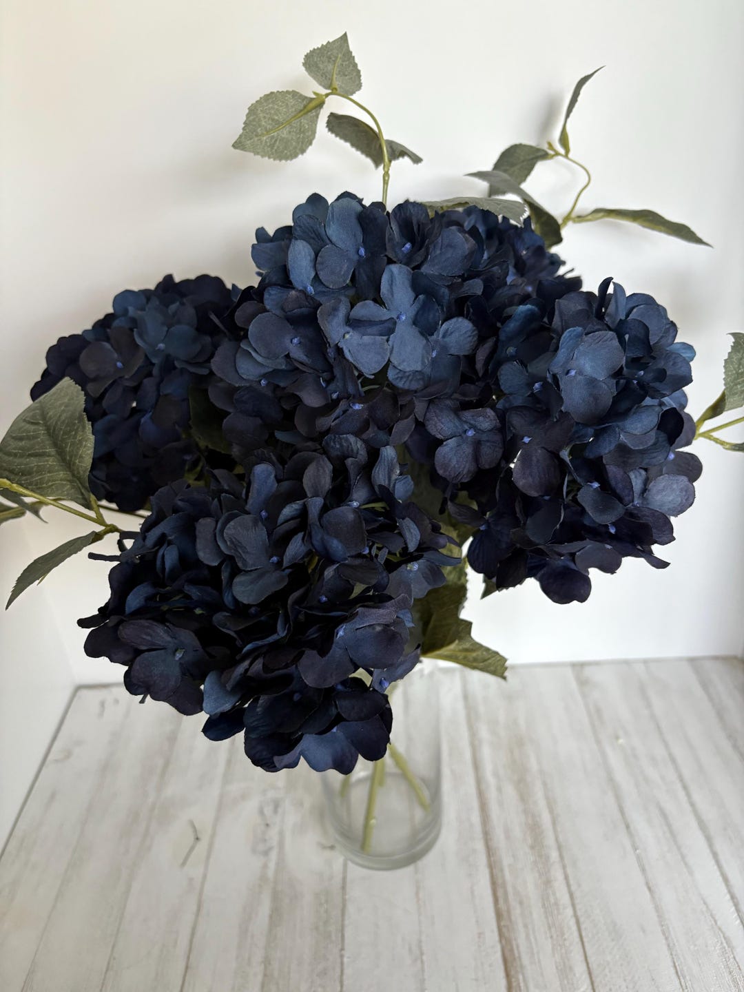Silk Navy Blue Hydrangeas-ready TO SHIP - Etsy