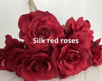 Silk Red Roses - Etsy
