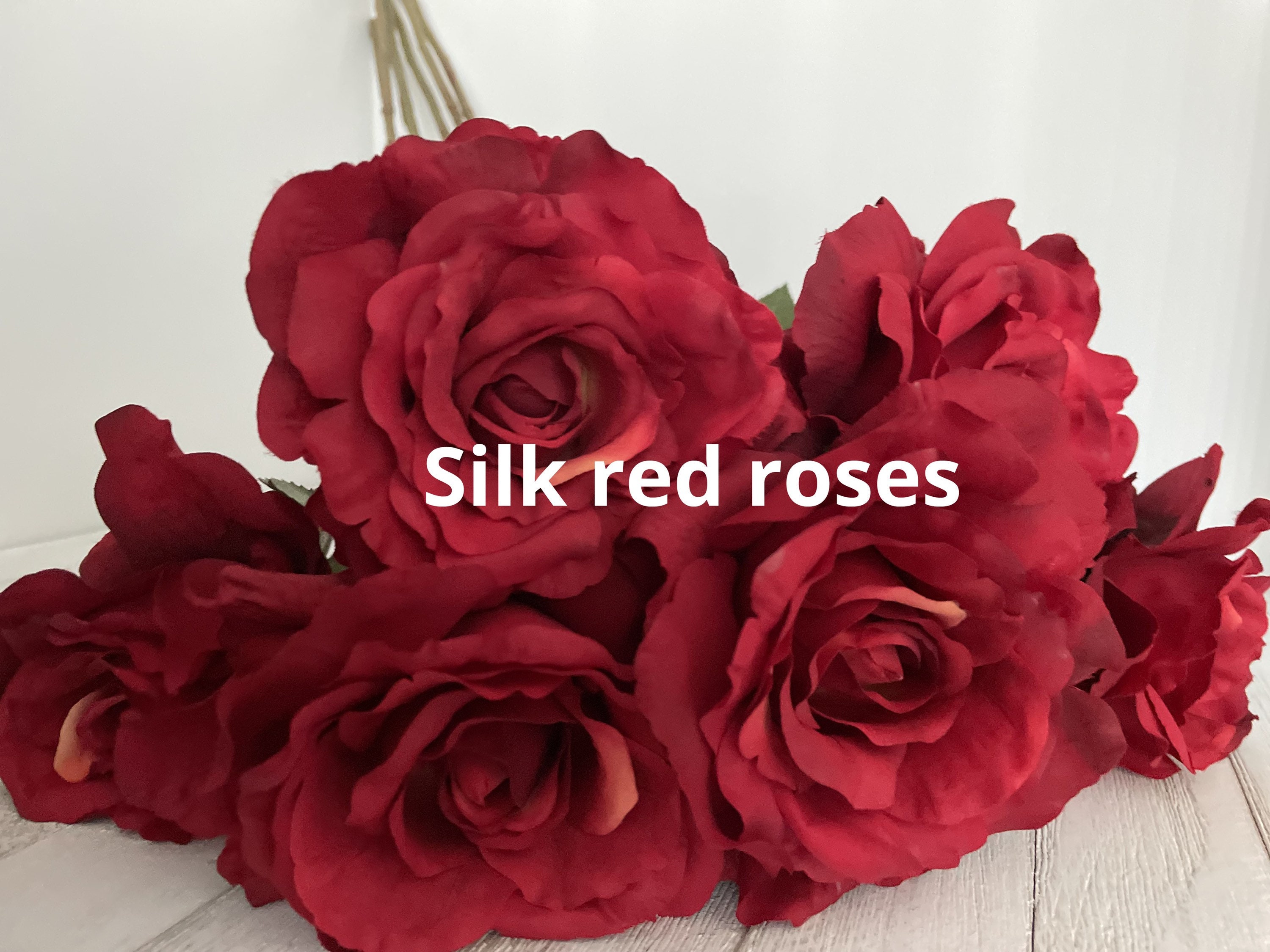 Silk Red Roses-ready TO SHIP - Etsy