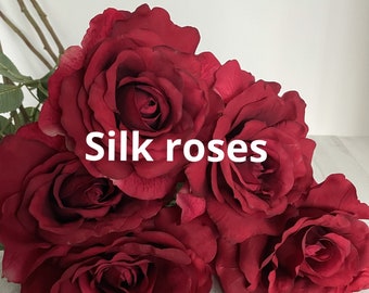 Red Silk Roses | Etsy