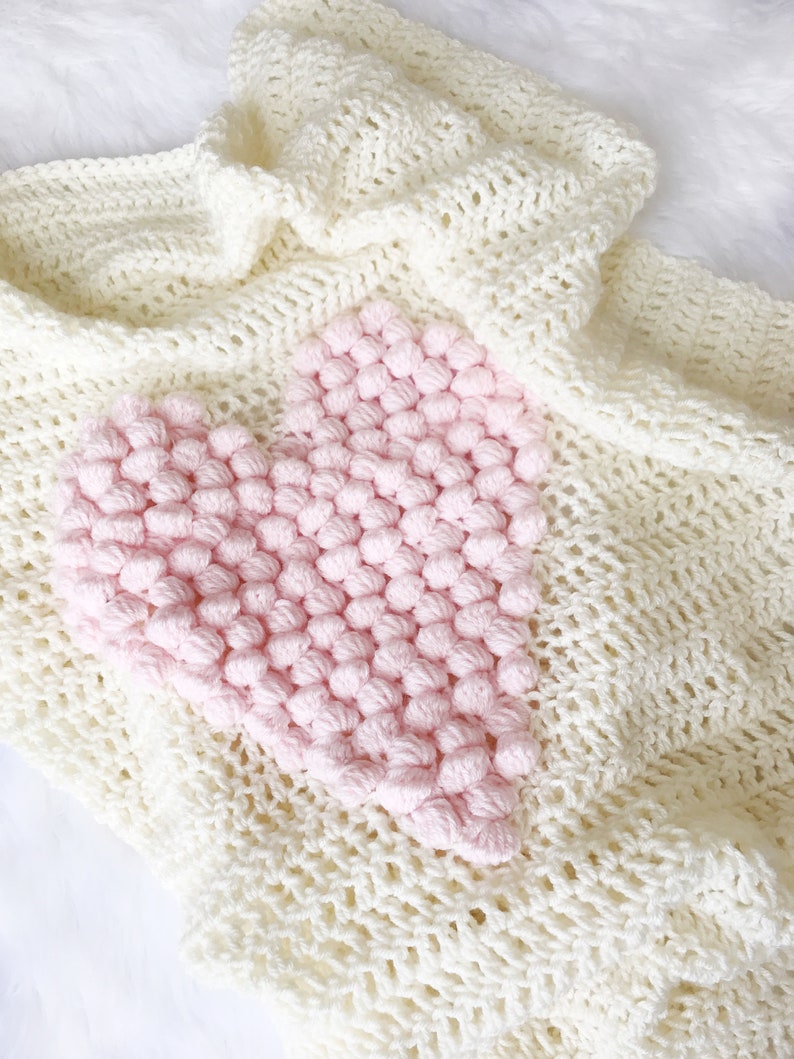 CROCHET PATTERN/ Puffed Heart Crochet Blanket Pattern/ Heart | Etsy