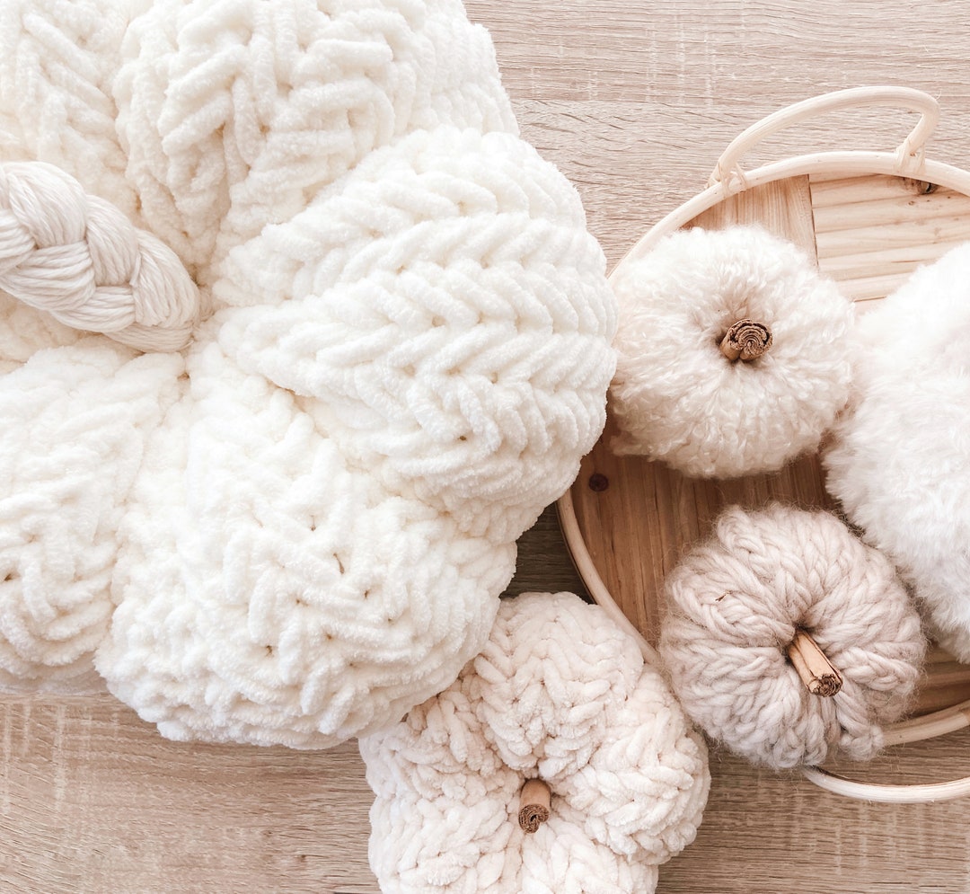 CROCHET PATTERN: Cozy Herringbone Pumpkin Pillow, Fall Crochet Pattern ...