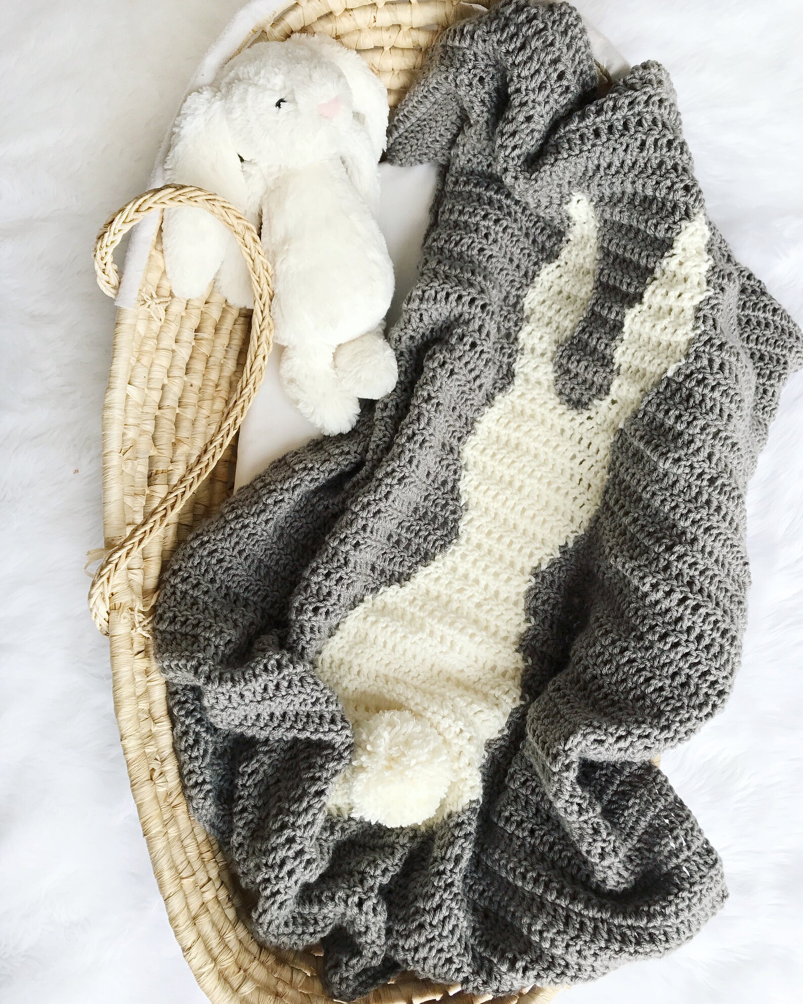 CROCHET PATTERN/ Bunny Blanket Crochet Patternpom Pom Bunny - Etsy
