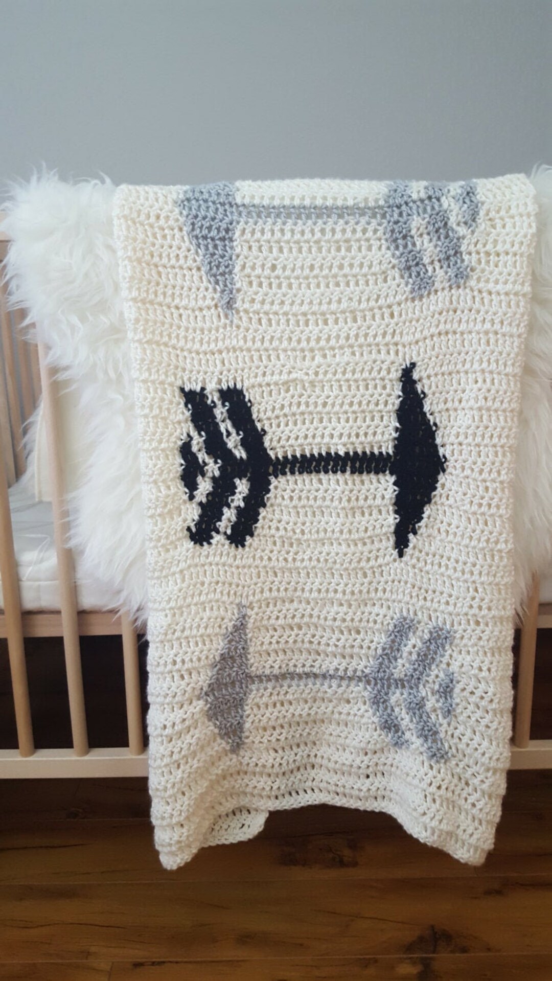 CROCHET PATTERN/ Arrow Crochet Blanket Pattern/ Modern Baby Crochet ...