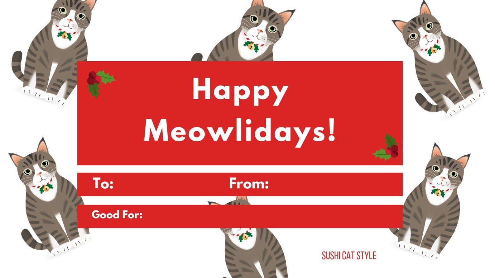 Cat Lover Gift Certificate Gift for Pet Lover Cat Gift - Etsy