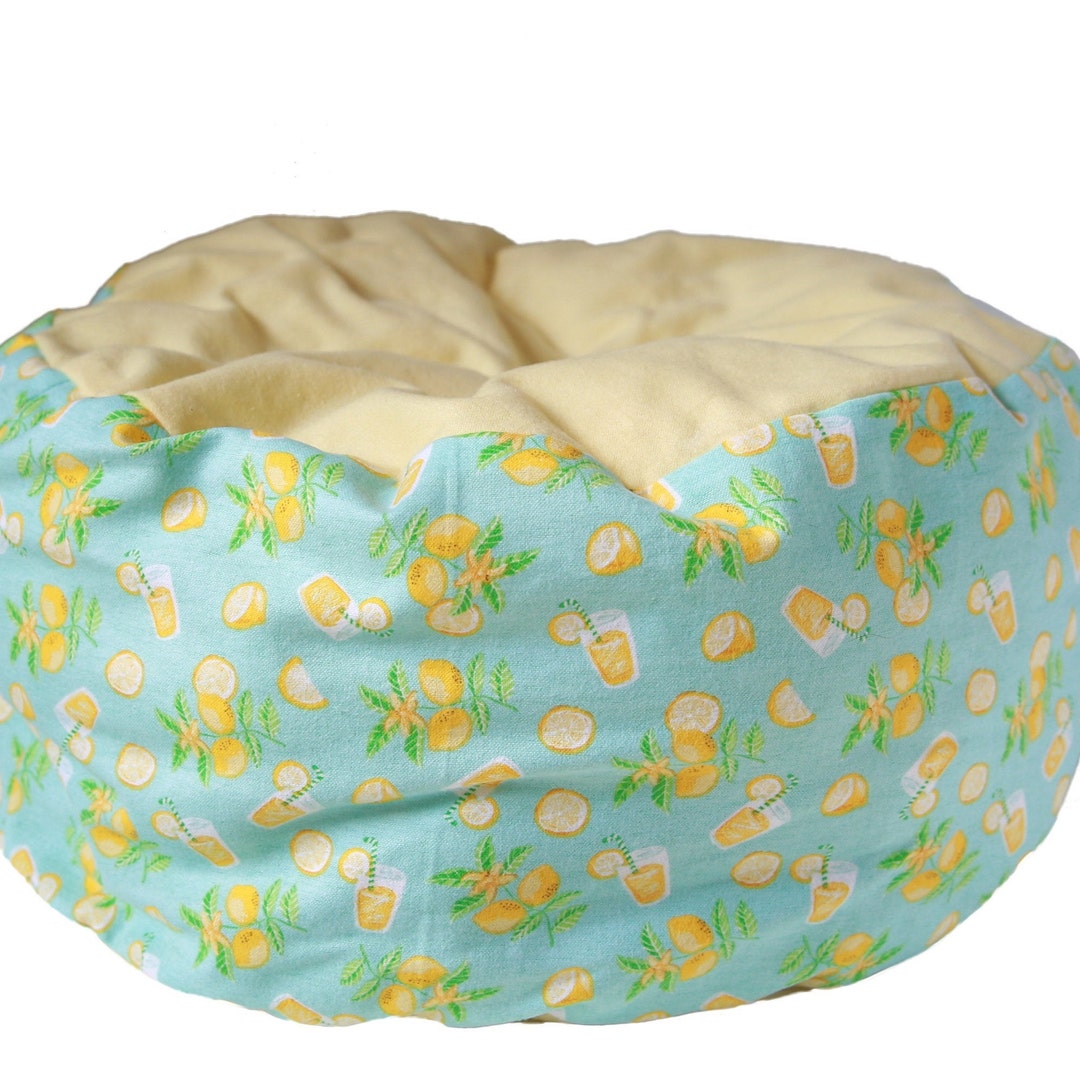 Flannel Cat Bed - Lemon Cat Bed , Flannel Bed, Machine Washable Cat Bed ...