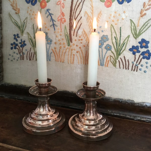 Copper Candlesticks - Etsy UK