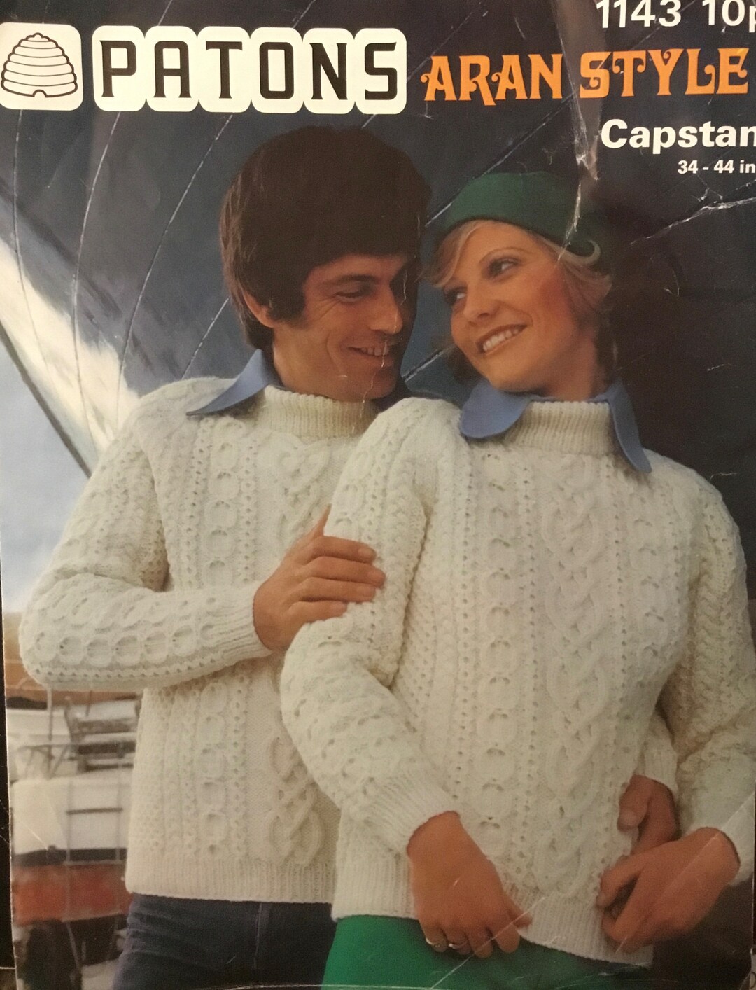 1975 Patons & Baldwins Aran Style His and Hers Sweaters Knitting ...