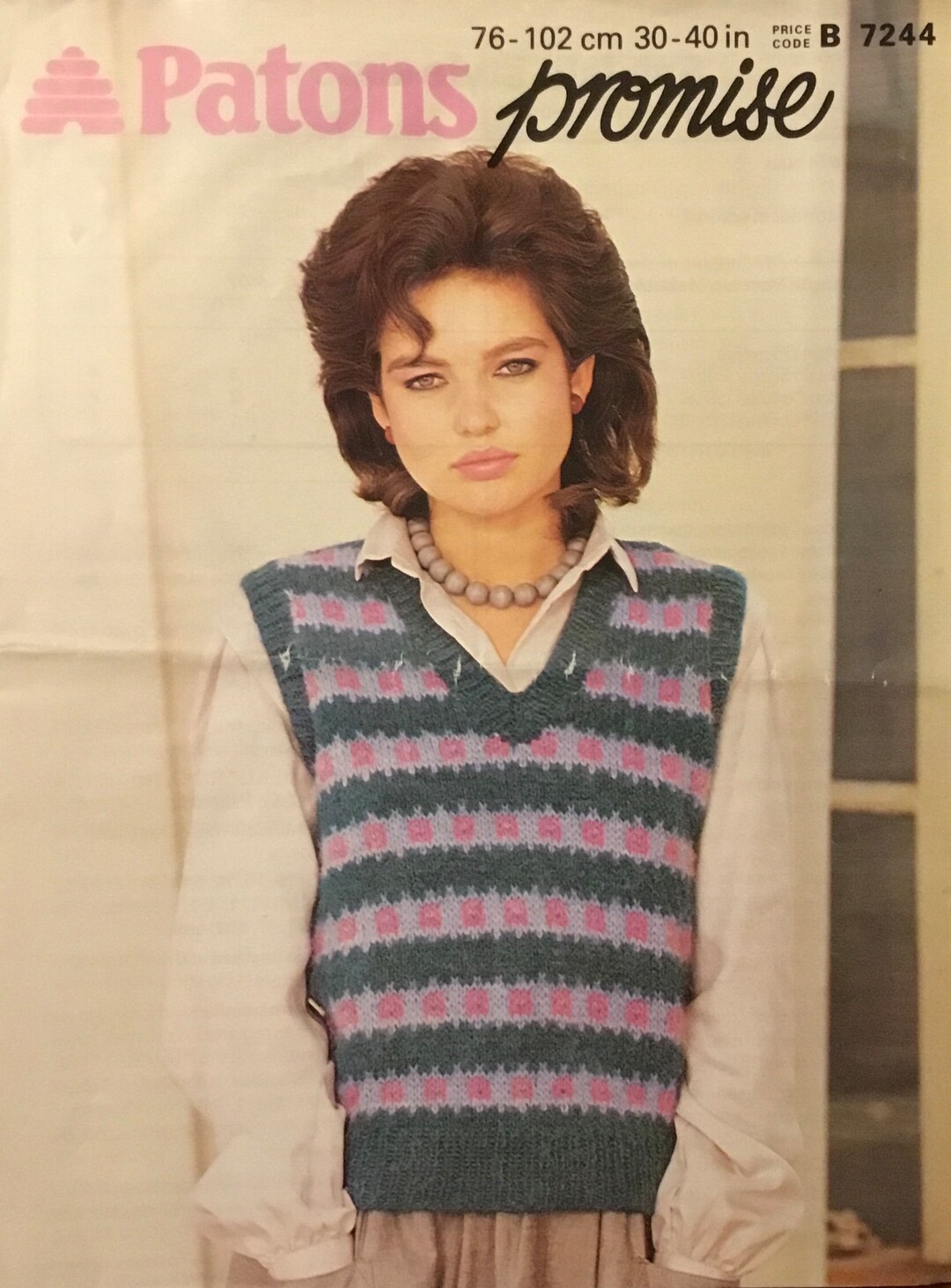 1983 Patons & Baldwins Fair Isle-style Slipover Knitting Pattern No ...