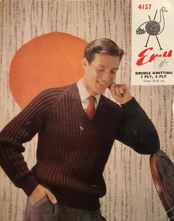 Vintage Emu Sweater Knitting Pattern No. 4157 Chest 3242 - Etsy