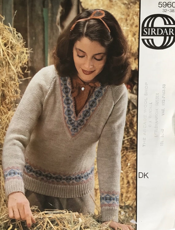 Vintage Sirdar Sweater Knitting Pattern No.5960 Para - Etsy España