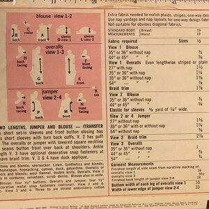 1969 Simplicity Toddlers Overalls in Two Lengths, Jumper & Blouse ...