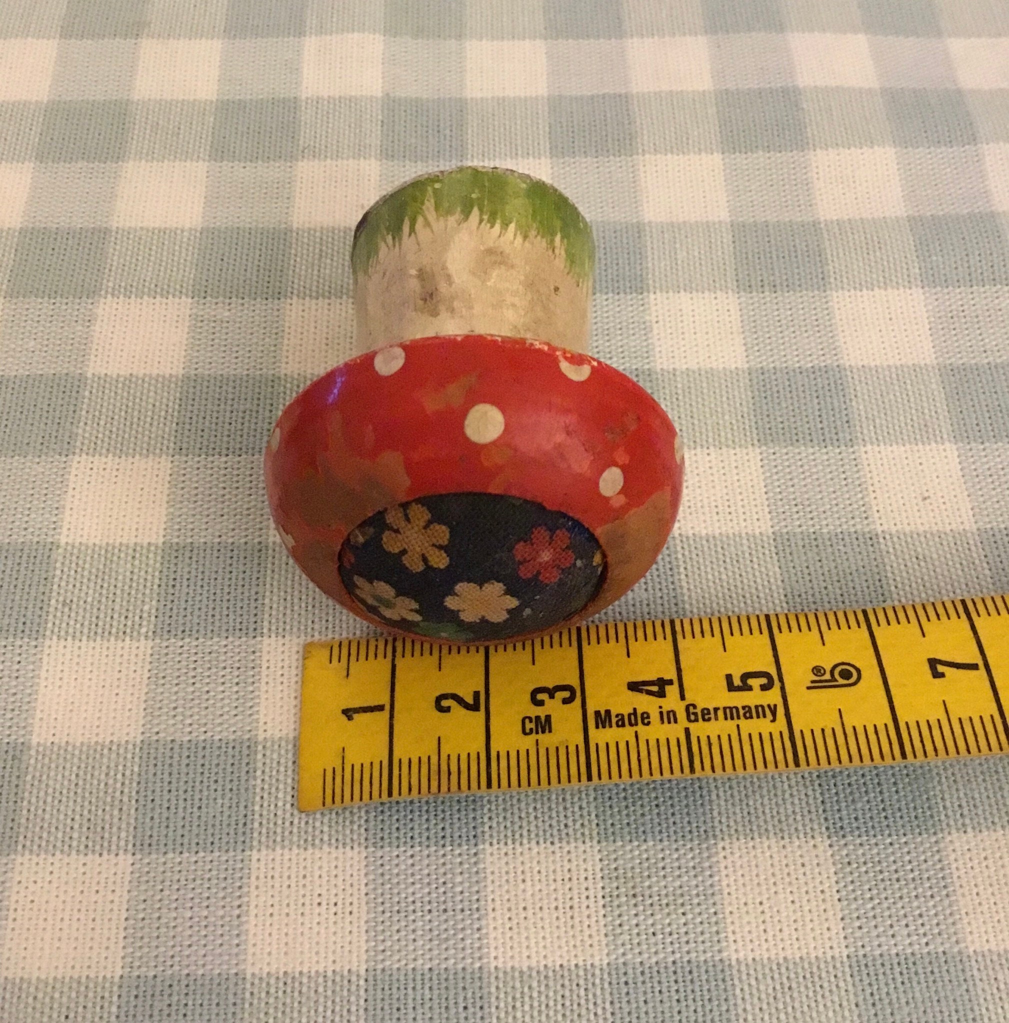 Vintage Handpainted Wooden Toadstool Pin Cushion - Etsy